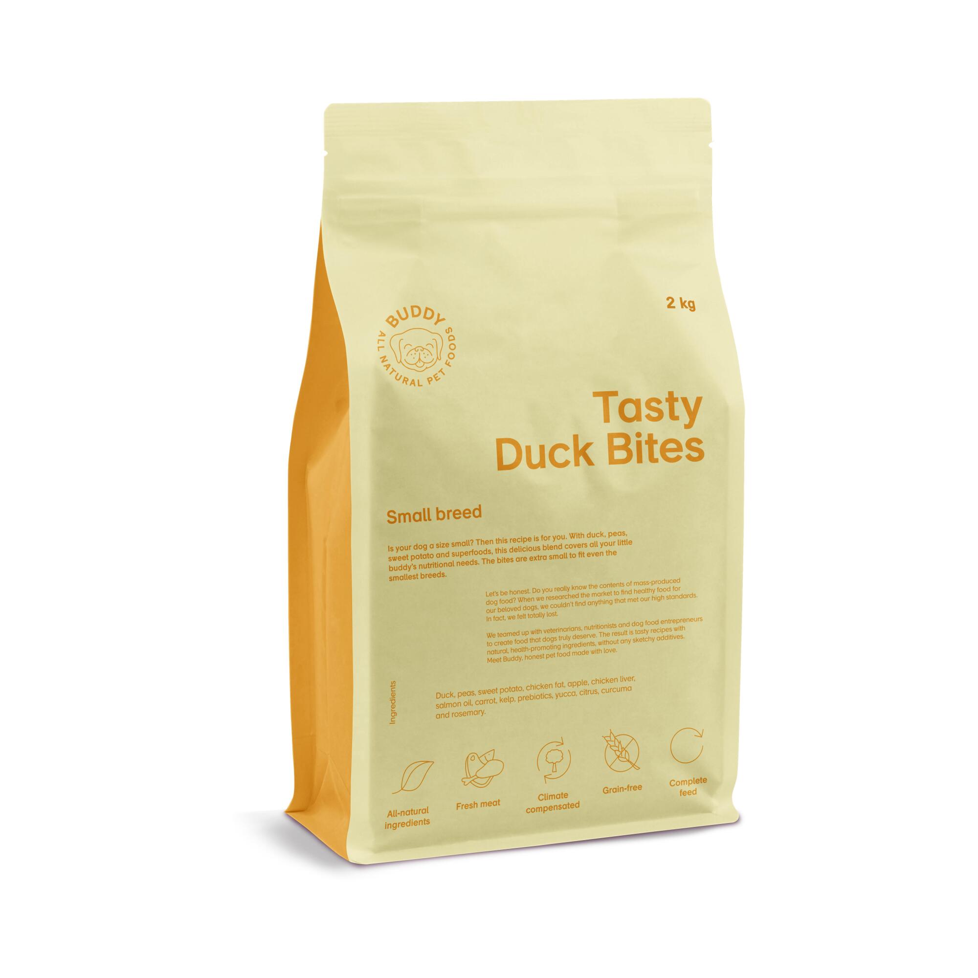 Køb Buddy Tasty Duck Bites til din hund | Tinybuddy