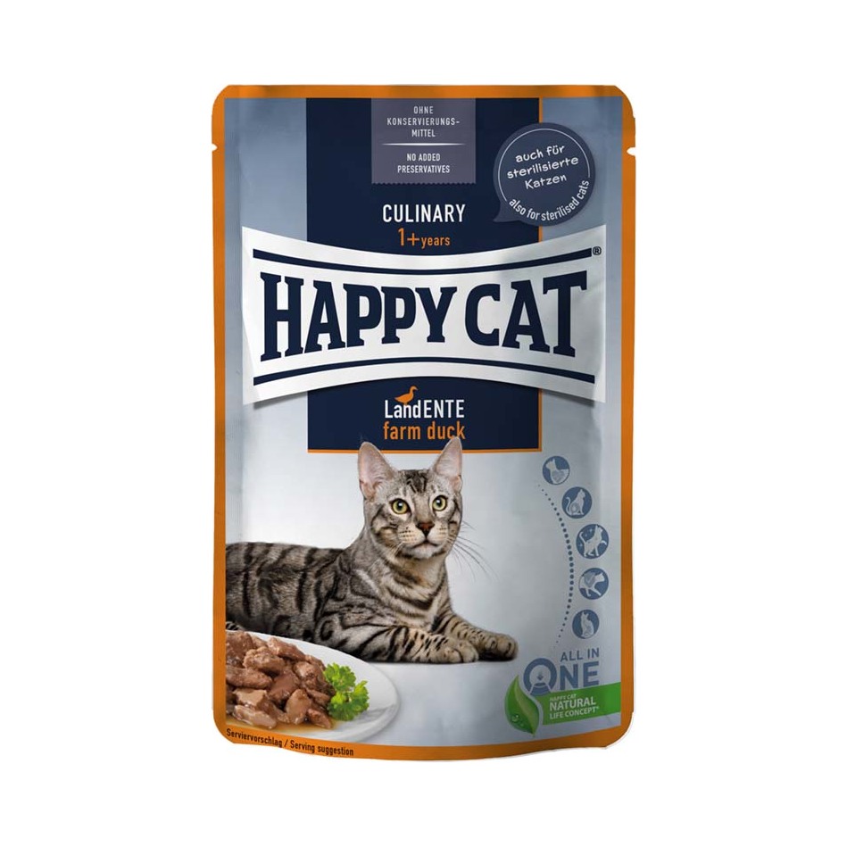 Køb Happy Cat Meat in Sauce Culinary Farm Duck | Tinybuddy