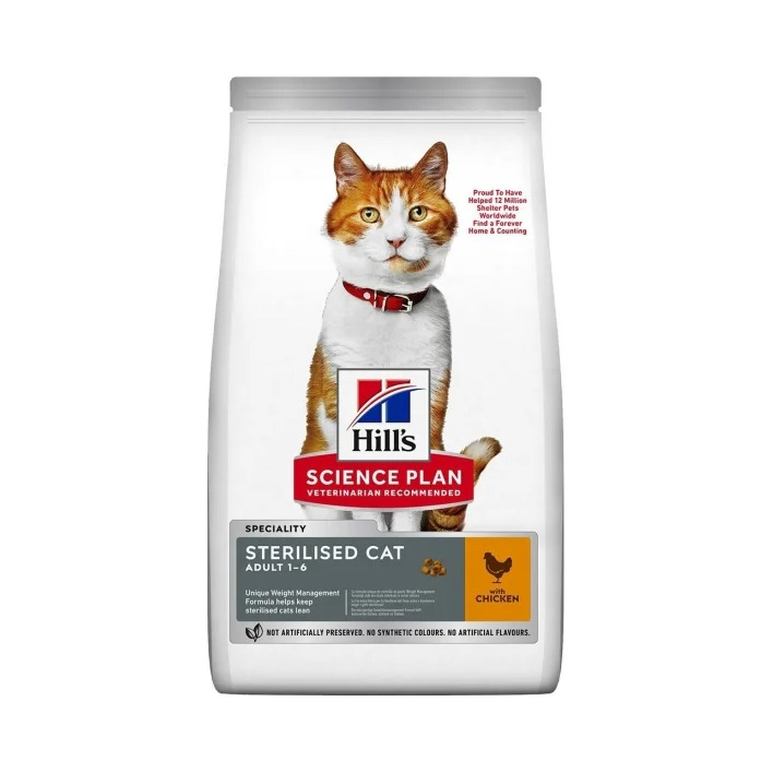 Køb Hill's SCIENCE PLAN Steriliseret Tørfoder Til Voksne Katte Med ...