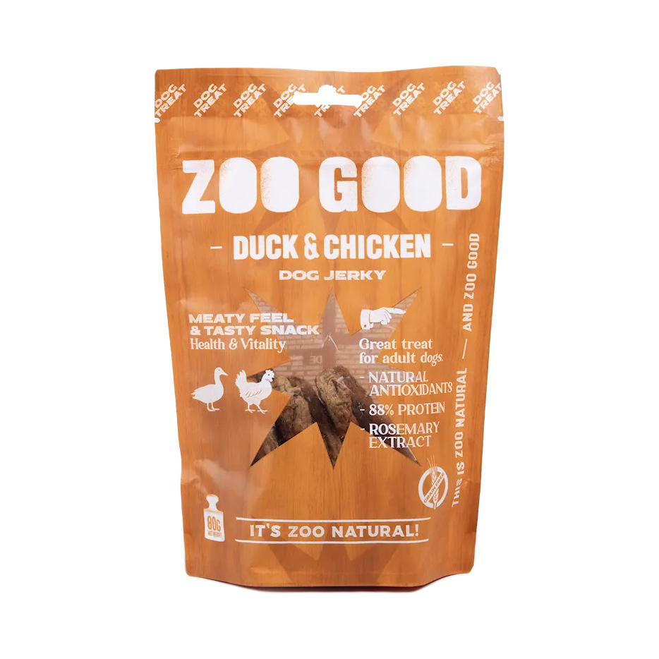 Køb ZOO GOOD Jerky Chicken & Duck til din hund | Tinybuddy